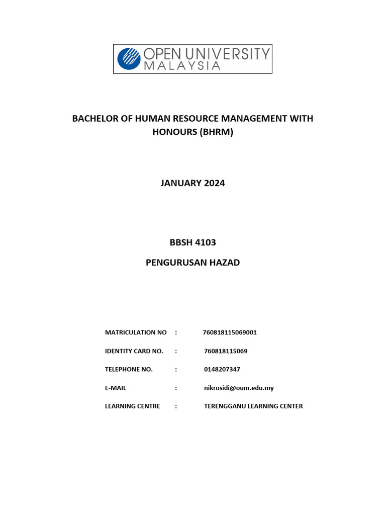 Bachelor of Human Resource Management With Honours (BHRM) | PDF