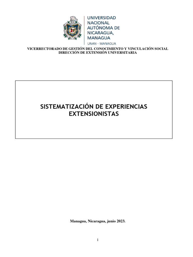 Guia Sistematizacion Experiencias Extensionistas | PDF | Experiencia | Conocimiento