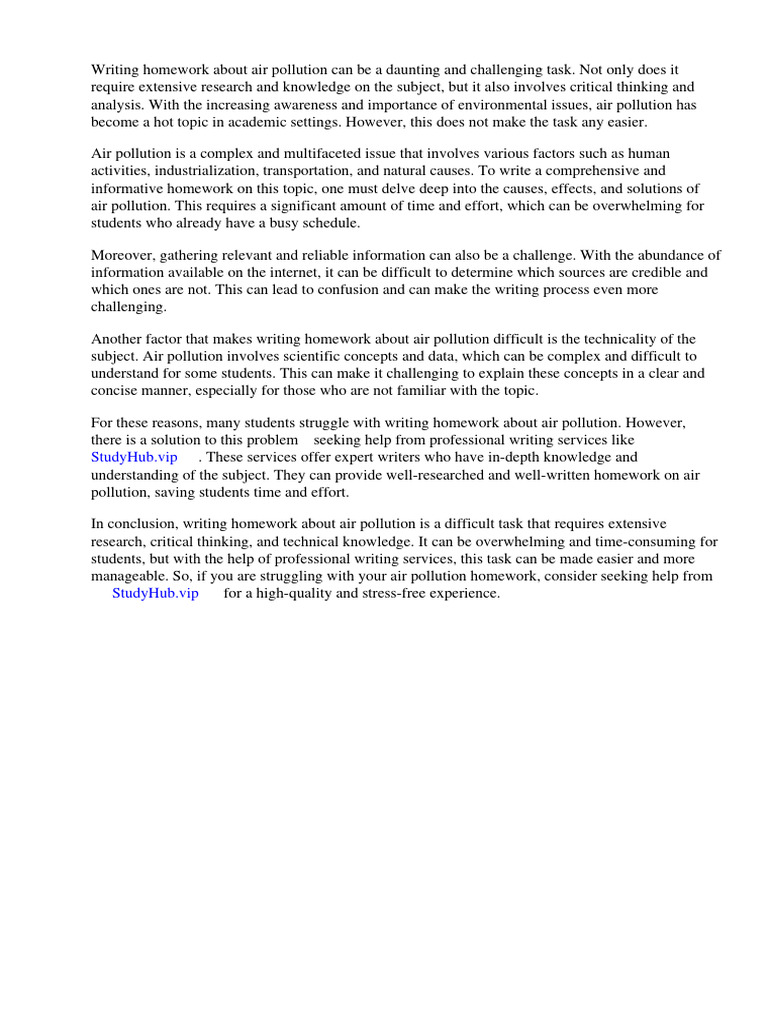 Air Pollution Homework Pdf Air Pollution Climate Change