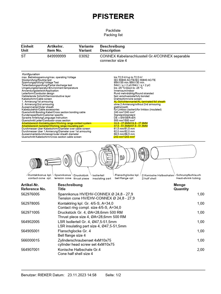 Terminales de Alta Tension Pfisterer | PDF