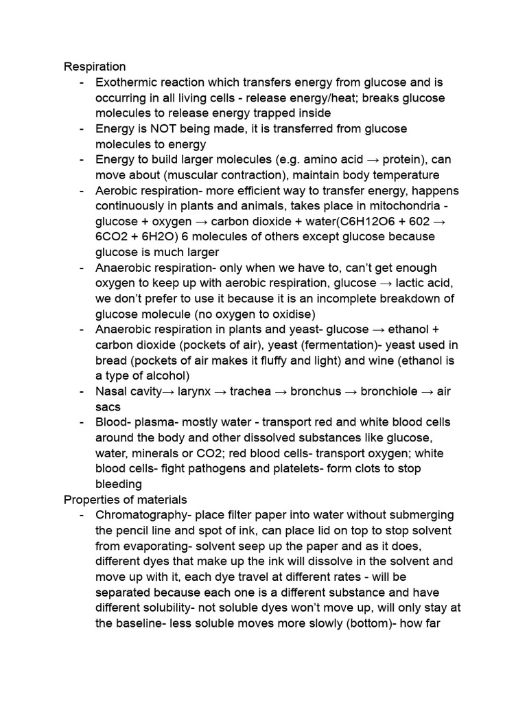 Science Notes | PDF | Digestion | Magnet