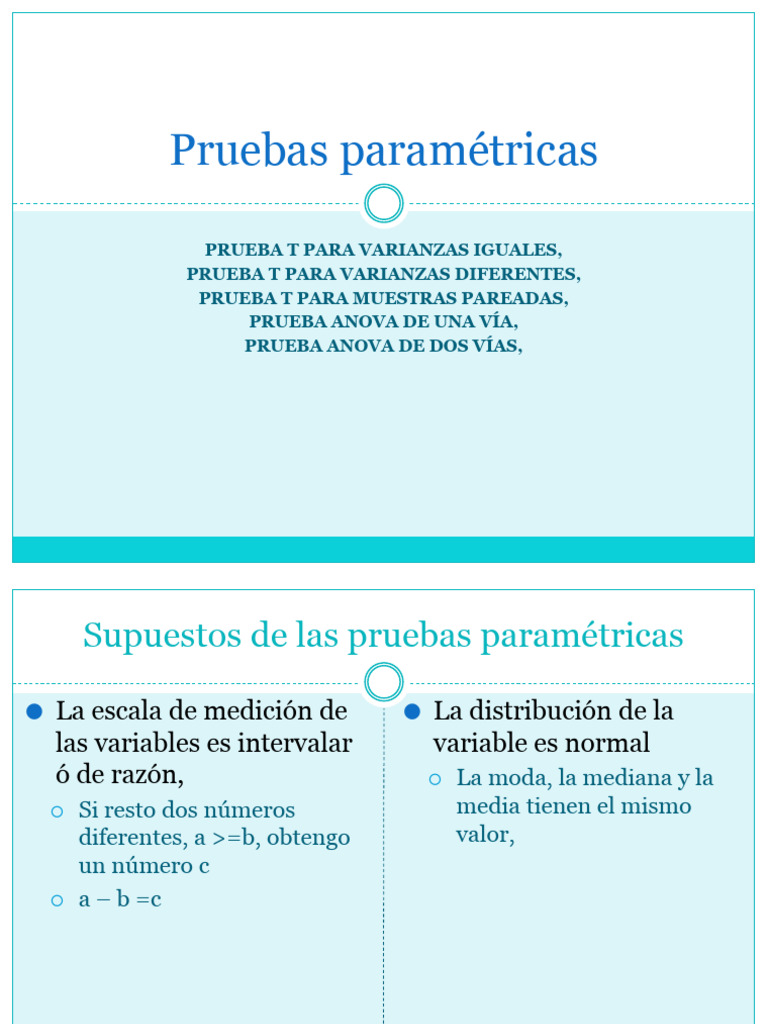 Pruebas Paramétricas | PDF
