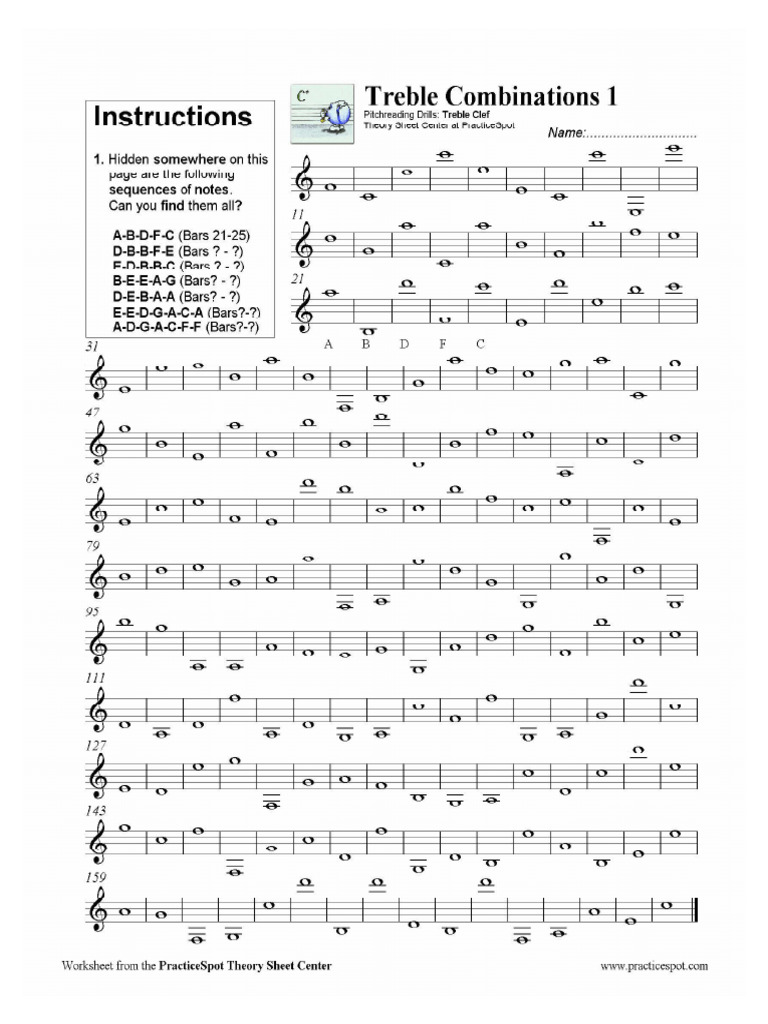 Treble Combinations 1 | PDF