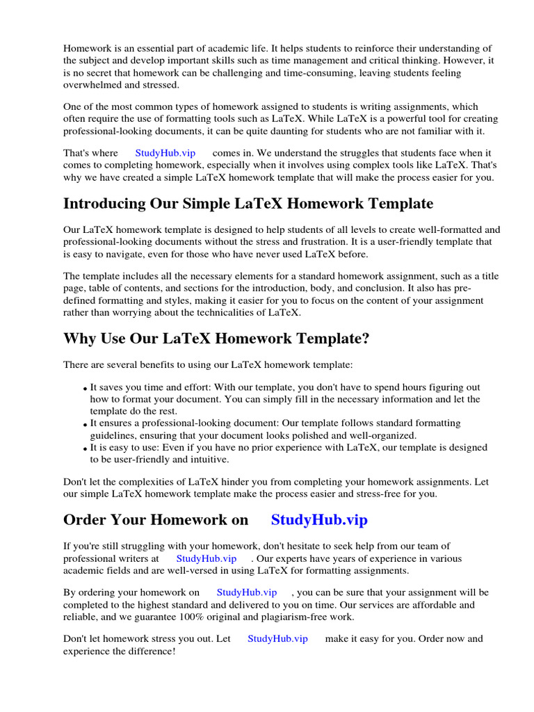Simple LaTeX Template for Students | PDF | World Wide Web | Internet & Web