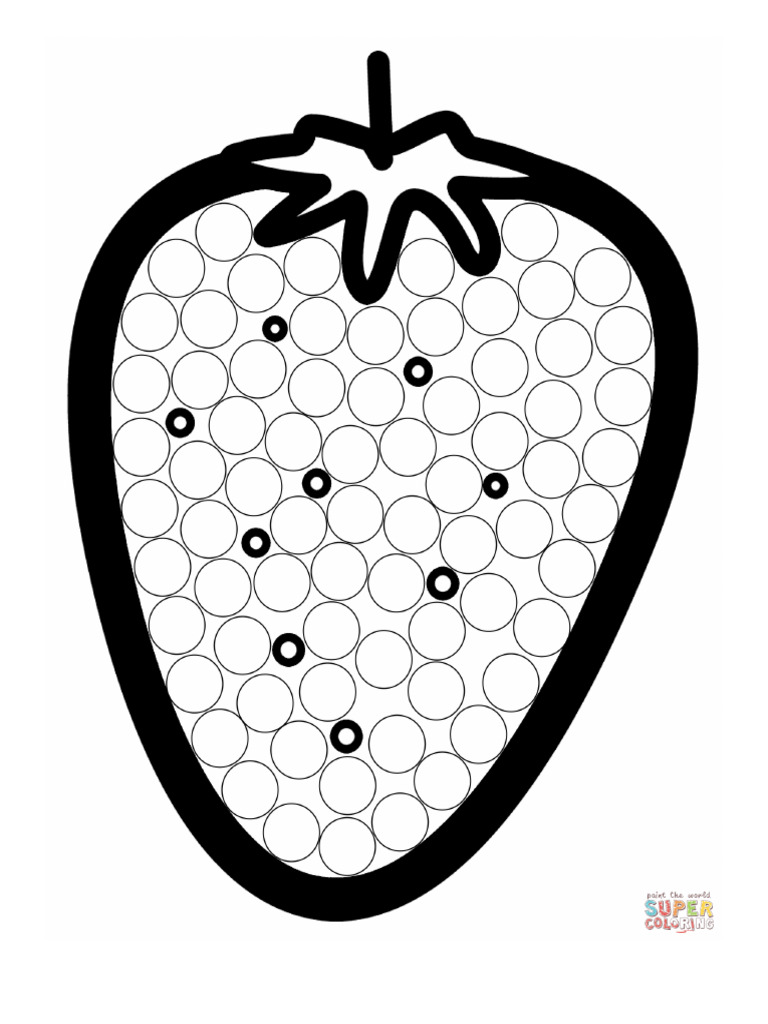 Simple Strawberry Dot Art Coloring Page - Free Printable Coloring Pages ...