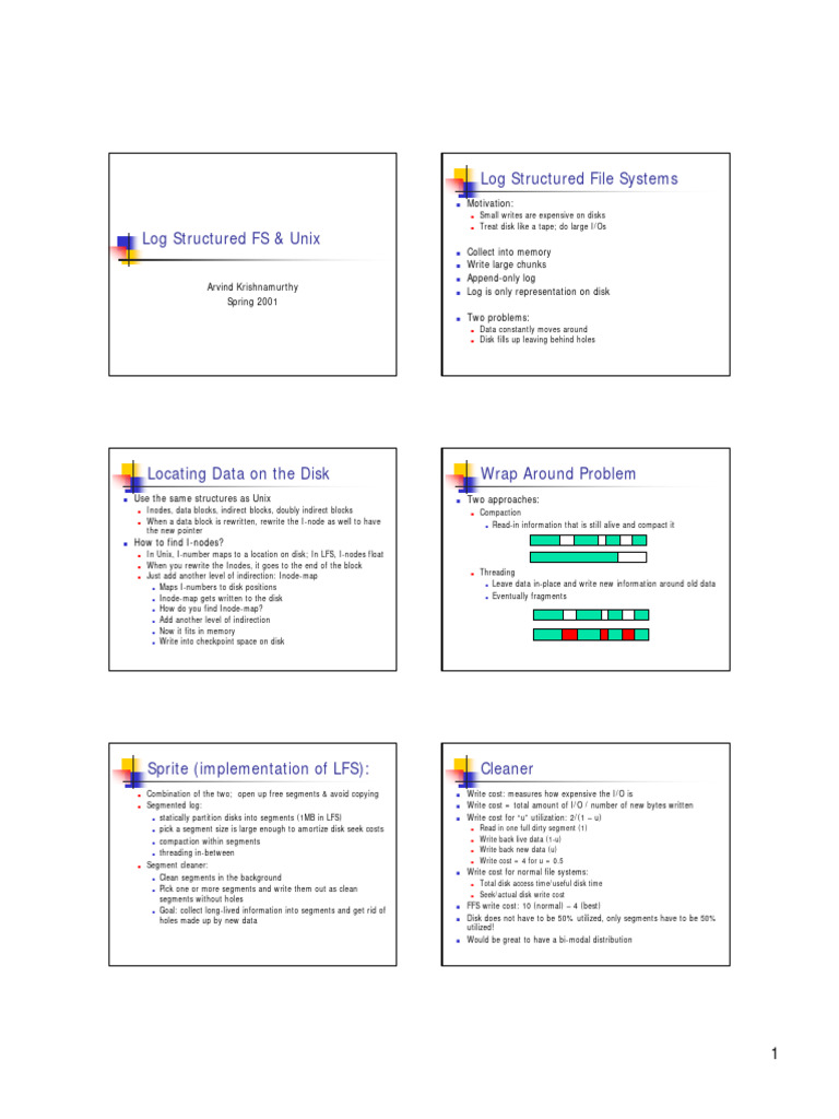 Log Structured File Systems: Motivation | PDF | Unix | File System