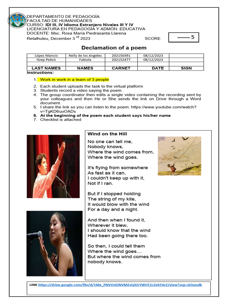 Declamation A Poem | PDF