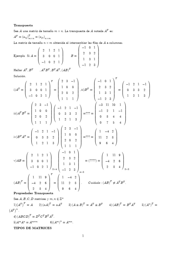 clase 17 de noviembre 2020(traza de una matriz, como determinar si una ...