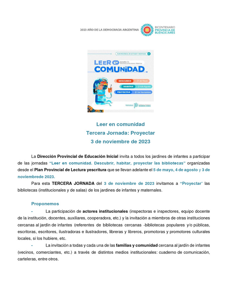 2 - Leer en Comunidad. Proyectar 2023-Orientaciones Específicas - DPEI ...