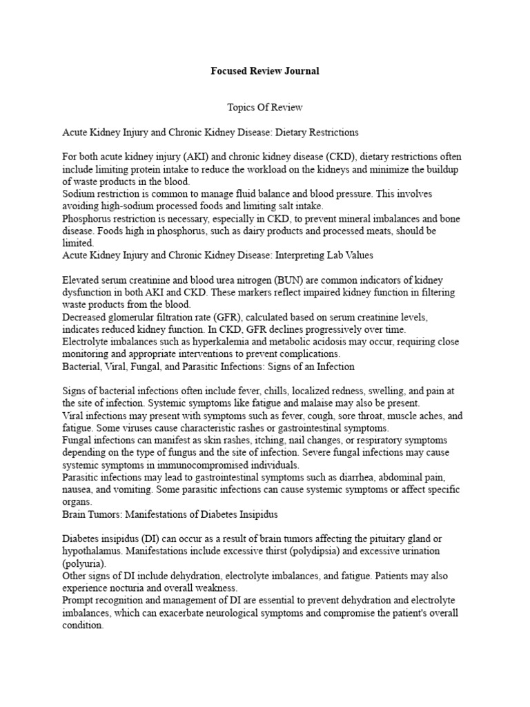 Kidney Disease Dietary Guidelines & Lab Values | PDF | Chronic Kidney ...