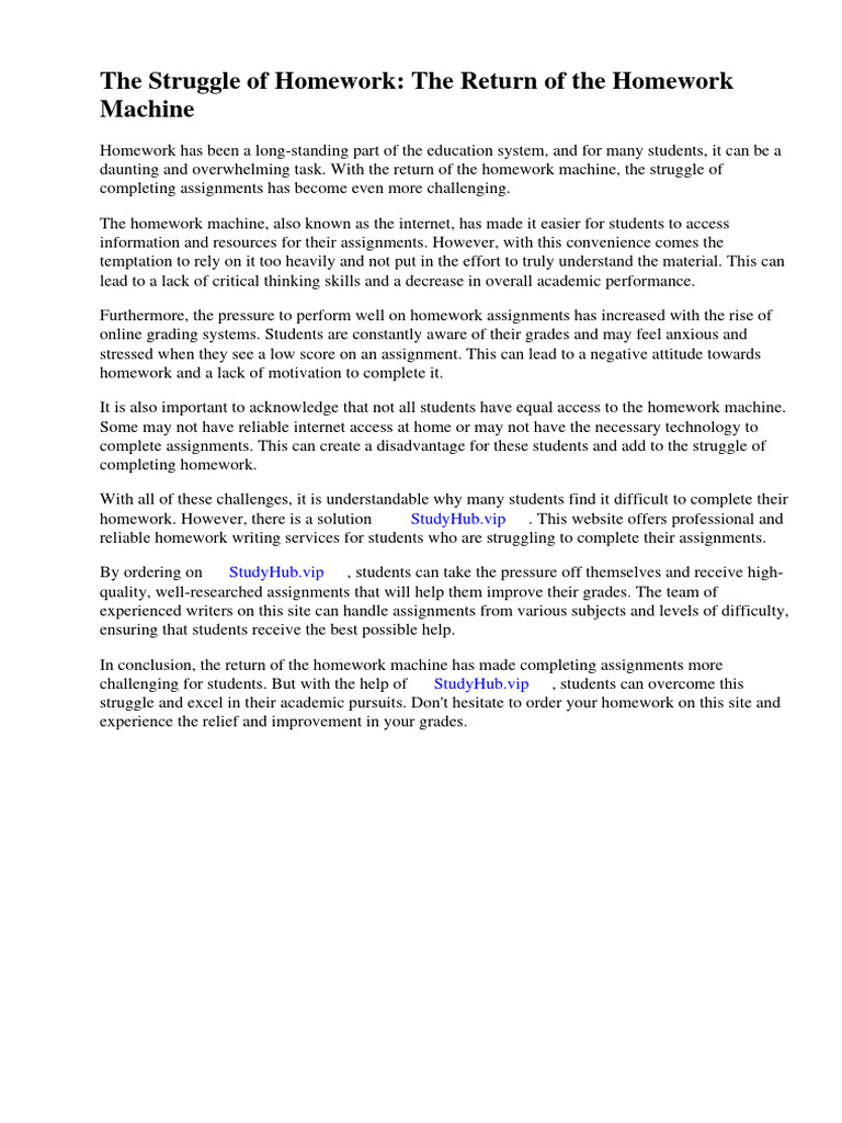 Theme of Return of the Homework Machine | PDF | Homework Theme of Return of the Homework Machine | PDF | Homework