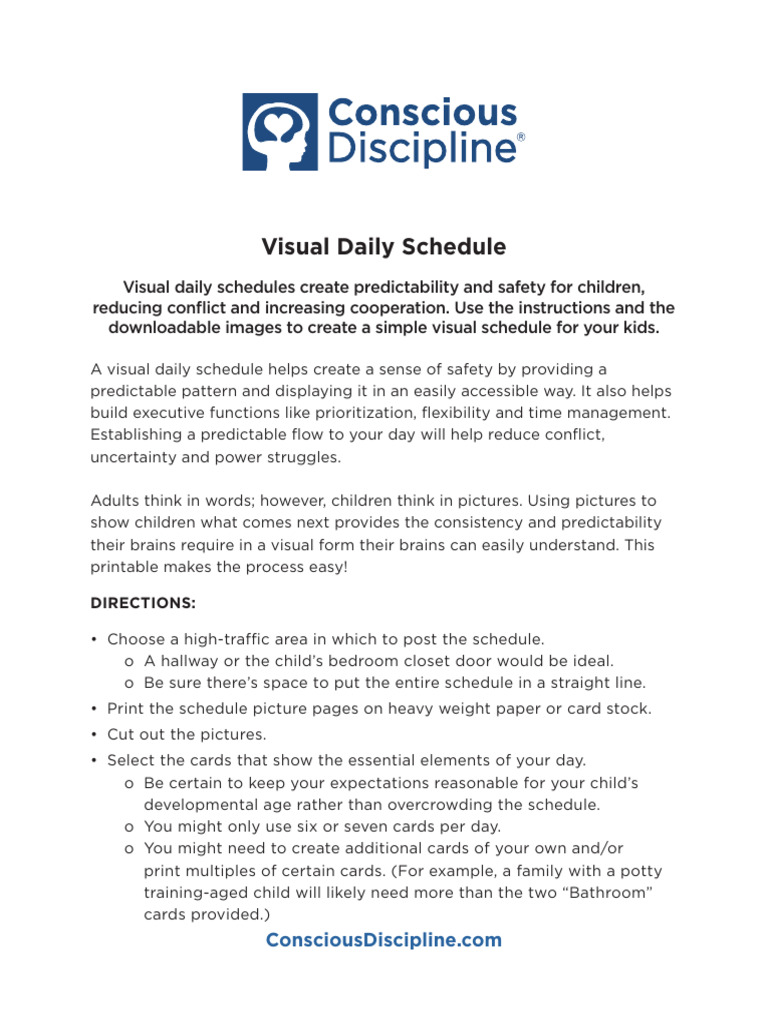 Printable Visual Daily Schedule | PDF