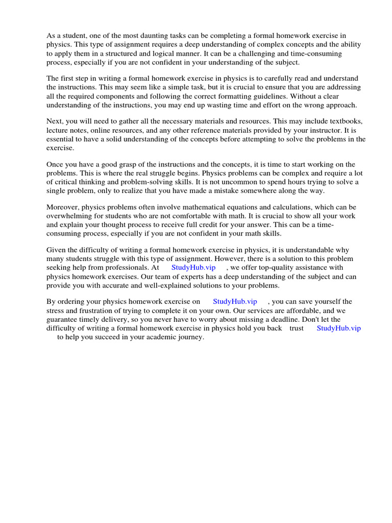 Formal Homework Exercise Physics | PDF | Mathematics | Thought