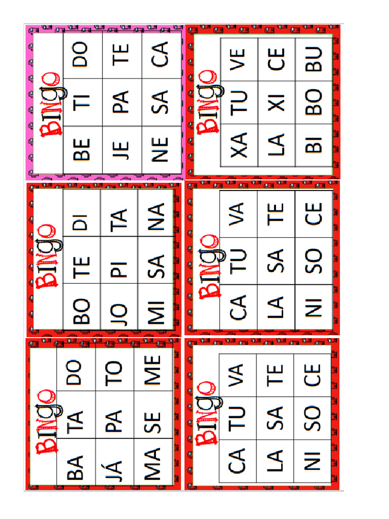 Bingo Das Sílabas | PDF