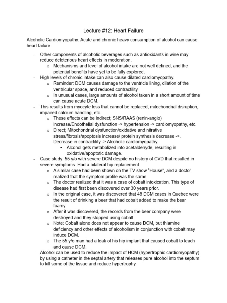 Lecture #12 | PDF | Heart | Diseases And Disorders