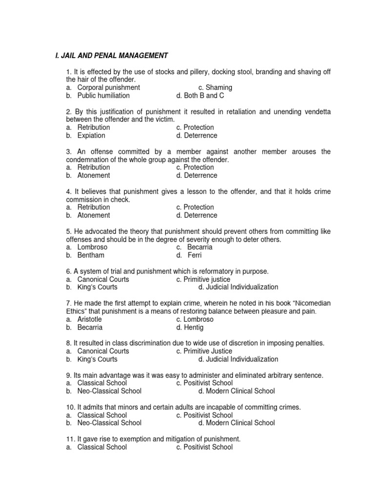 Penology-Exam-Q-and-A | PDF | Pardon | Prison