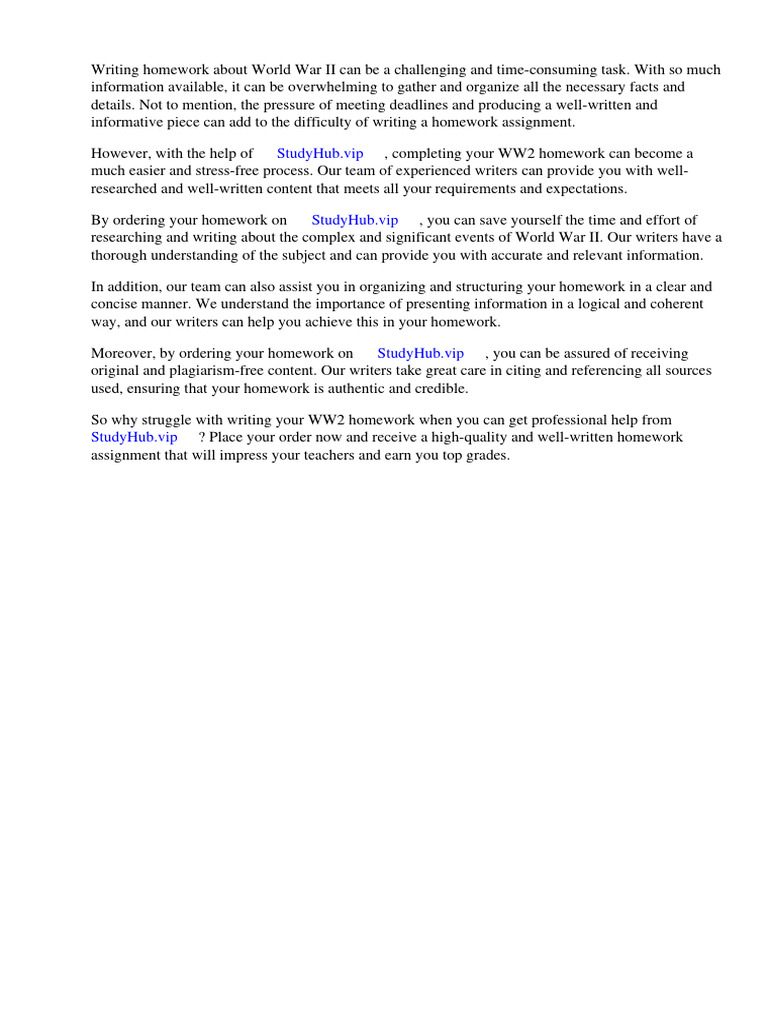 Ww2 Homework Facts | PDF | Homework | World War II