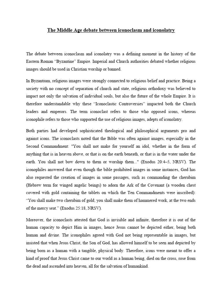 Byzantine Iconoclasm vs. Iconolatry | PDF | Icon