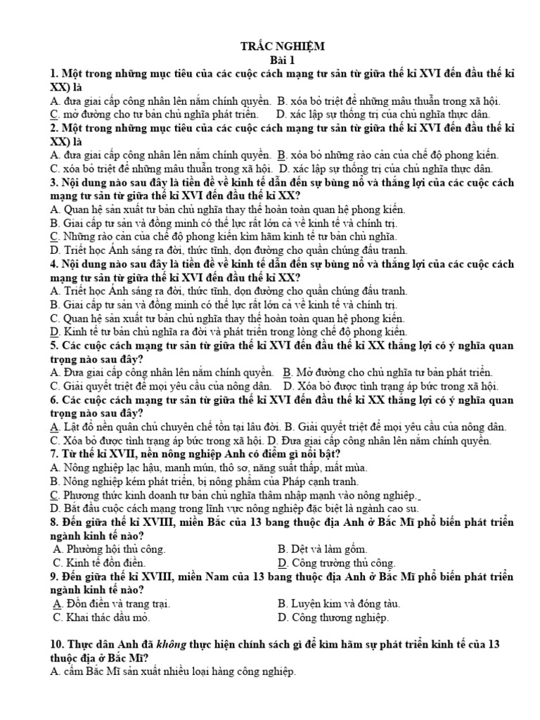 ôn tập LS 11 HK1 | PDF