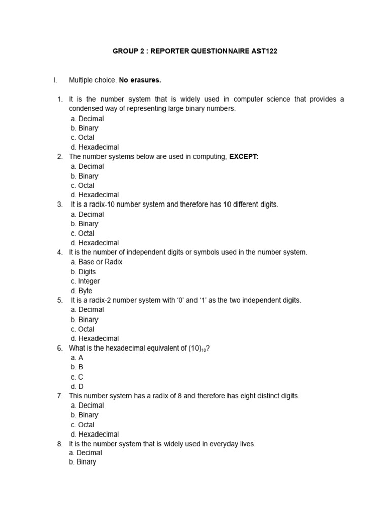 Final G2 Ast122 Questionnaire W - Answer Key | PDF | Lexicology ...