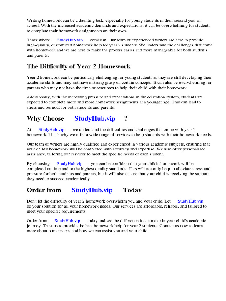 Year 2 Homework | PDF | Worksheet | Homework