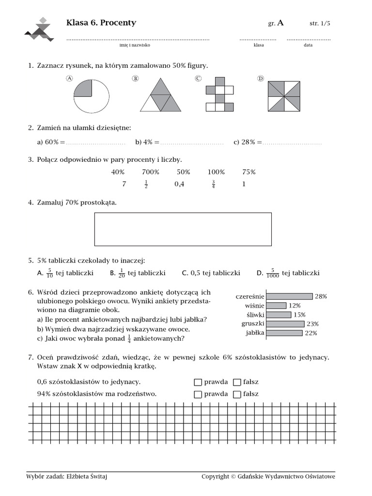Procenty Powtórzenie | PDF