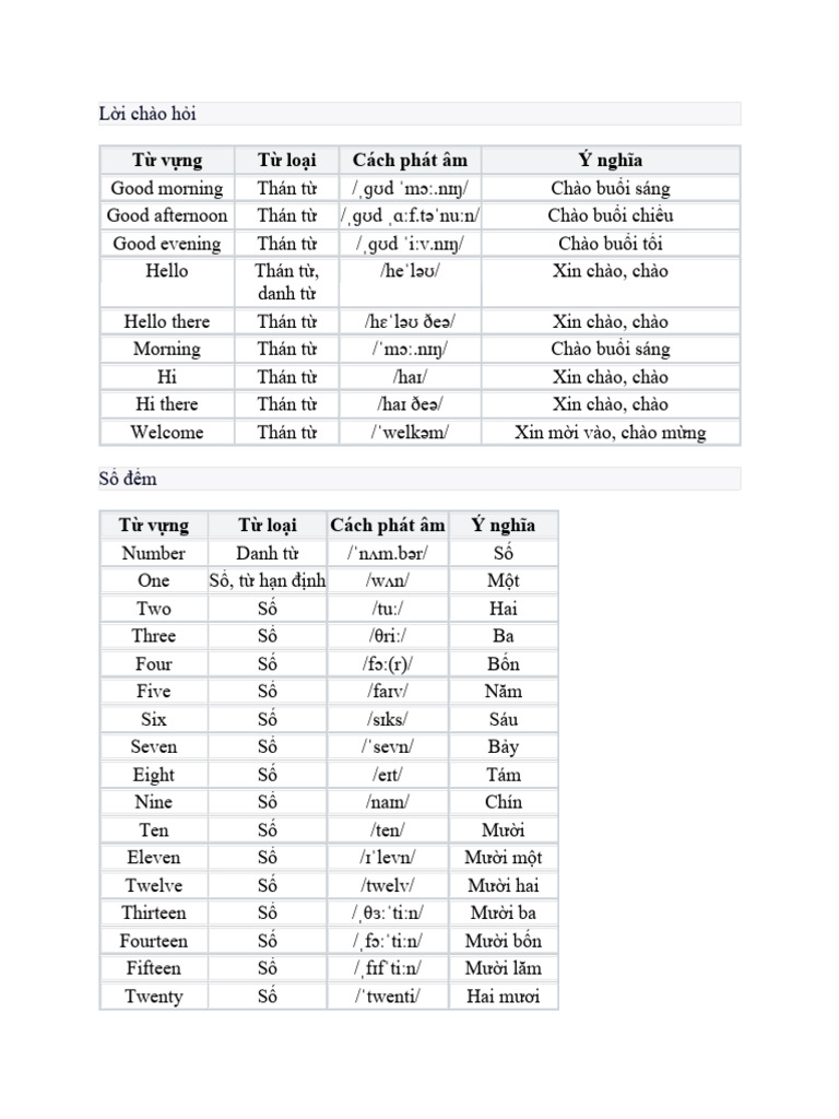 T V NG T Lo I Cách Phát Âm Ý Nghĩa | PDF