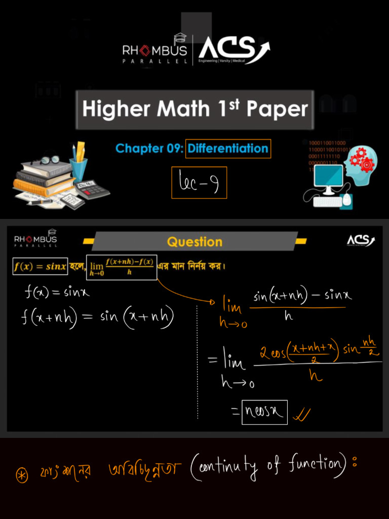 Differentiation Lec 9 | PDF