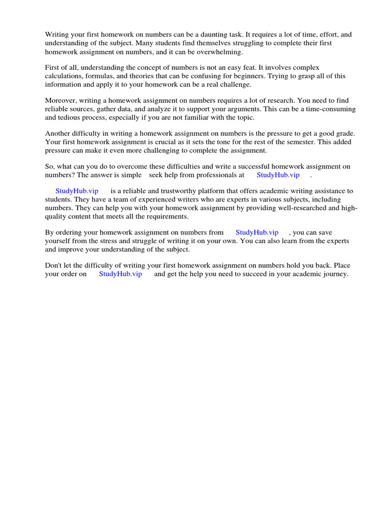 First Homework Numbers | PDF | Worksheet | Homework