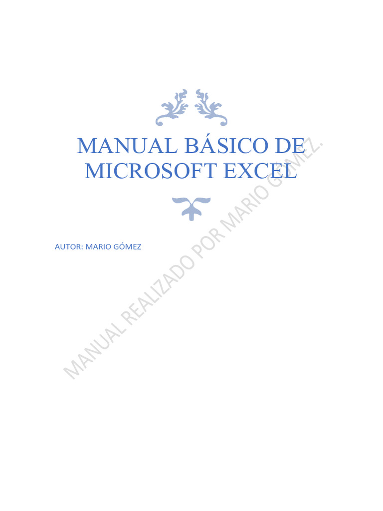 MANUAL BÁSICO DE MICROSOFT EXCEL | PDF | Microsoft Excel | Software