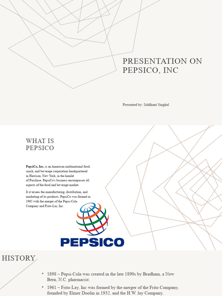 Pepsico's Presententation | PDF | Pepsi Co