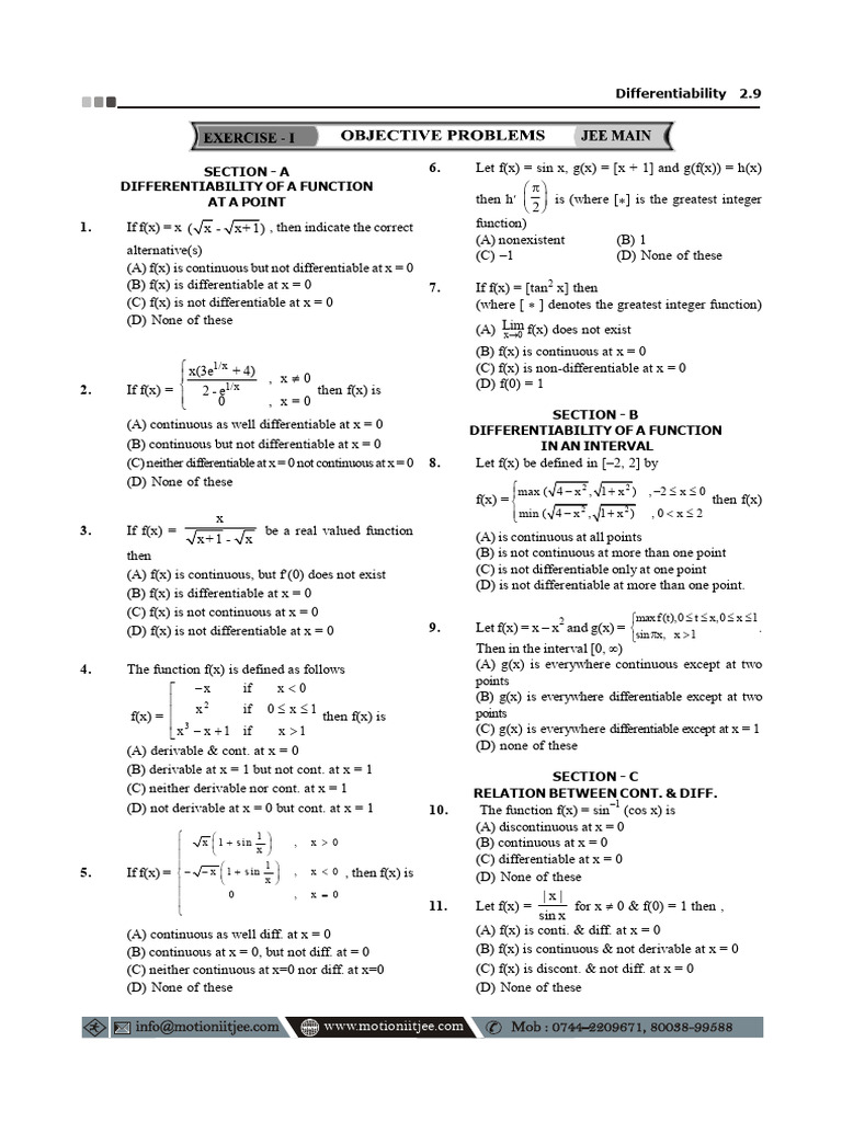 Differentiabilty' | PDF | Function (Mathematics) | Elementary Mathematics
