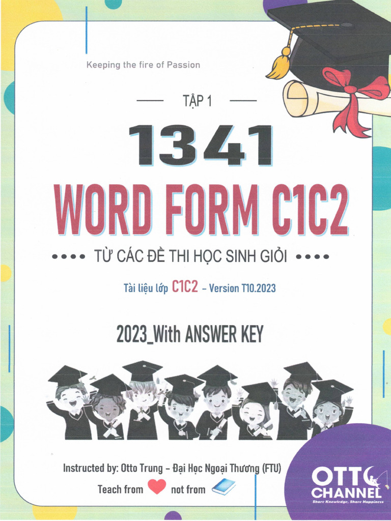 1. TẬP 1 - TẬP WORD FORM - T10 - 2023 | PDF