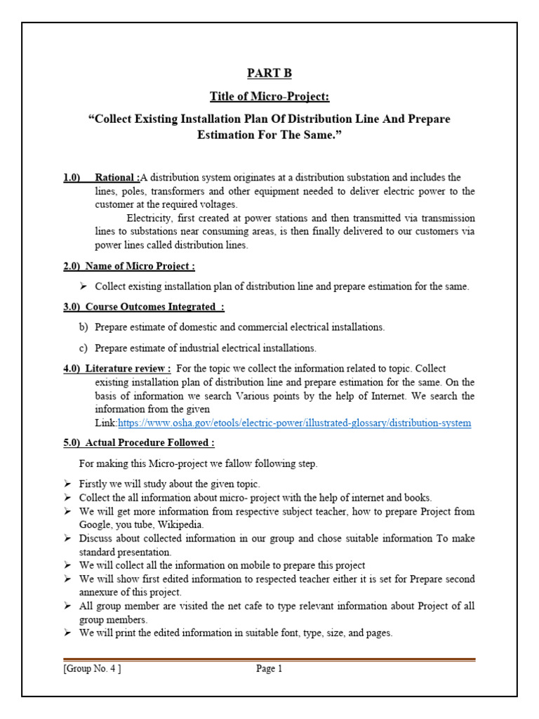 EEC Micro Project Part B | PDF | Electric Power Distribution ...