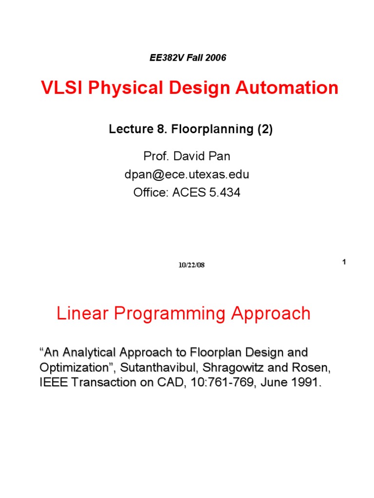 Lecture8 Floorplan2 | Download Free PDF | Linear Programming | Time Complexity