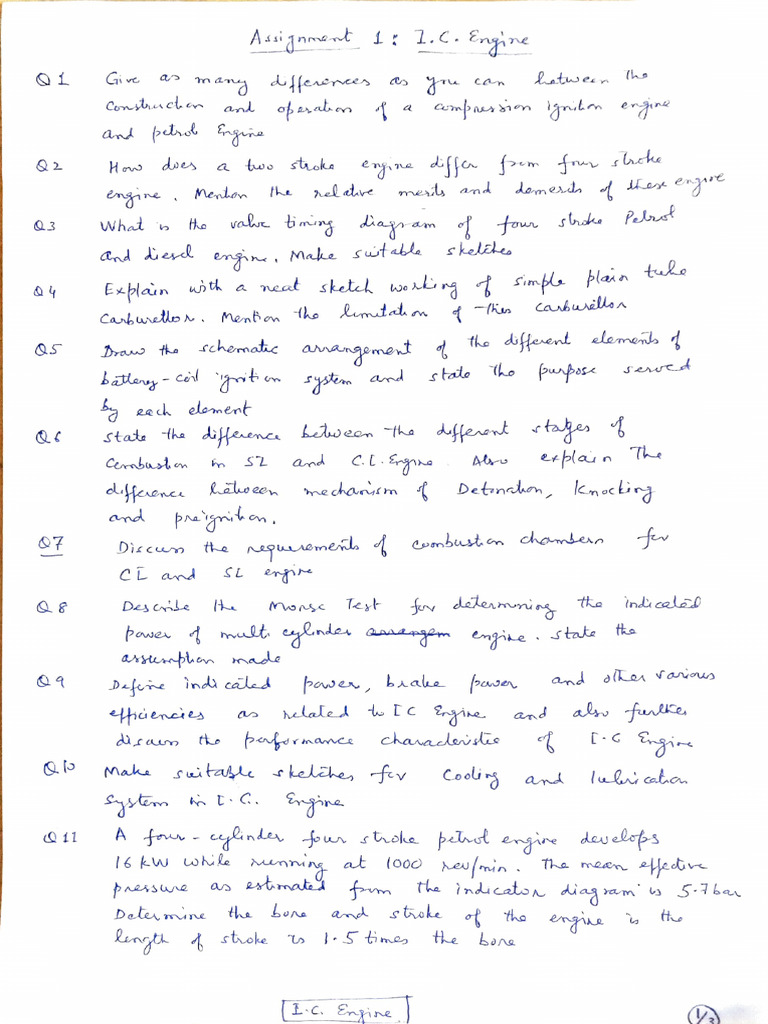 Assignment 1 (IC Engine) | PDF