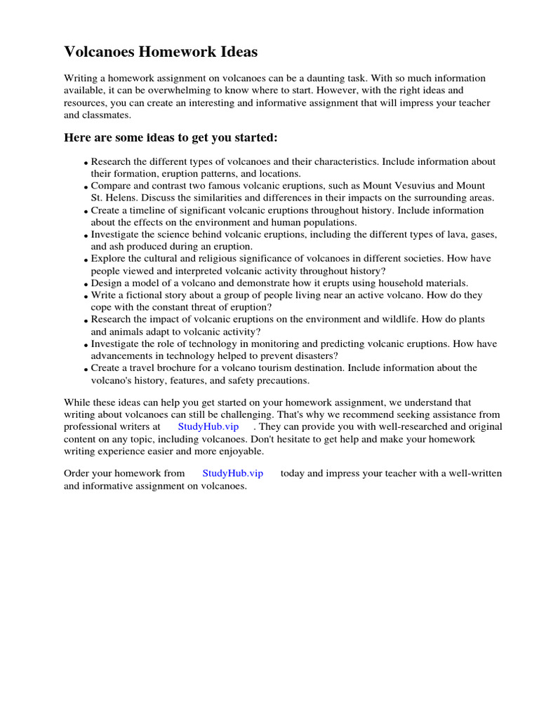 Volcanoes Homework Ideas | Download Free PDF | Volcano | Types Of ...