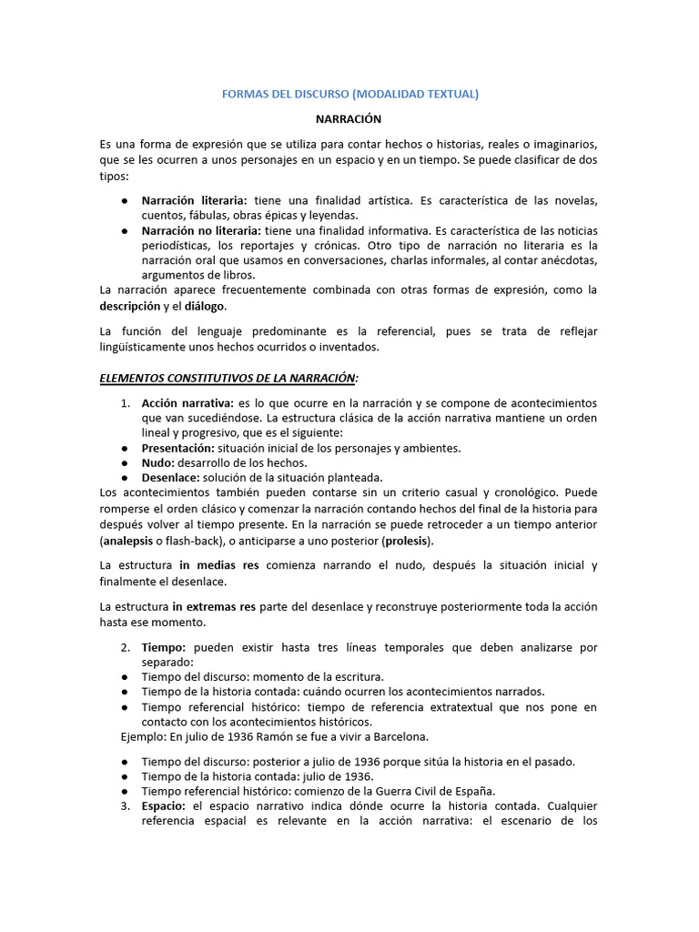Formas Del Disc (Modalidad Textual) | PDF | Narración | Oración ...