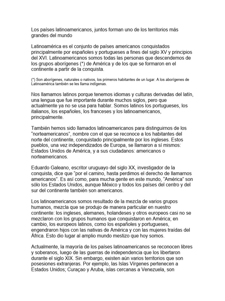 Los Países Latinoamericanos | PDF | America latina | Américas
