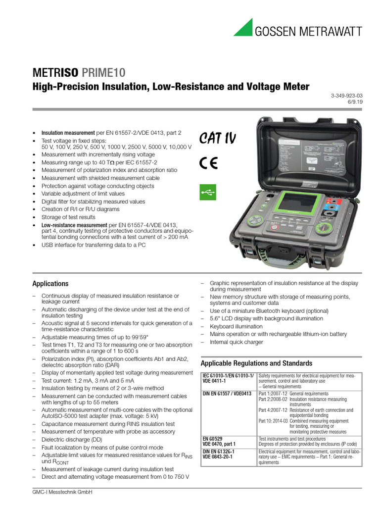 Metriso Prime10 DB GB | PDF | Electrical Resistance And Conductance ...