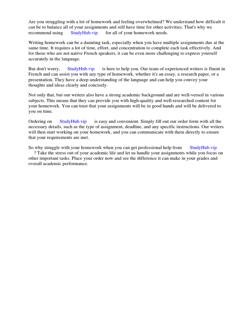 French Homework Help Online | PDF | Homework | Essays