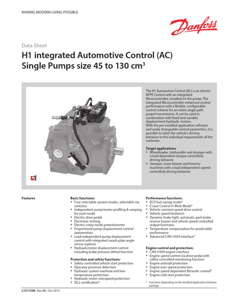 H1 Automotive Control Data Sheet | PDF | Engines | Brake