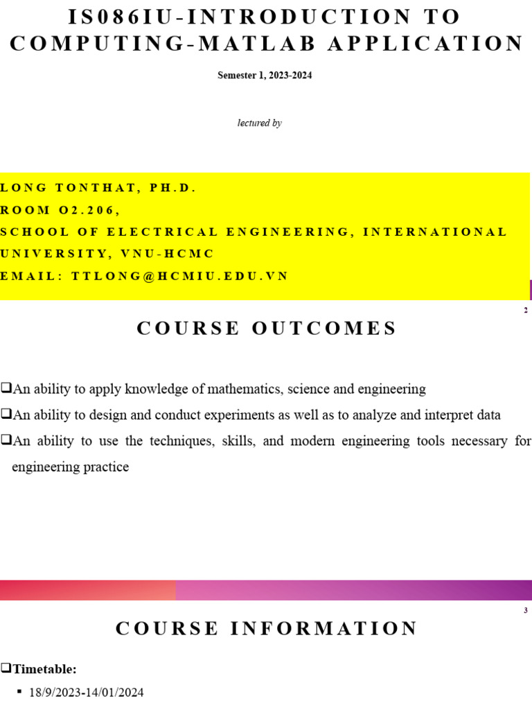 Introduction and Lecture 1-MATLAB-2023 | PDF | Matlab | Matrix ... Introduction and Lecture 1-MATLAB-2023 | PDF | Matlab | Matrix ...