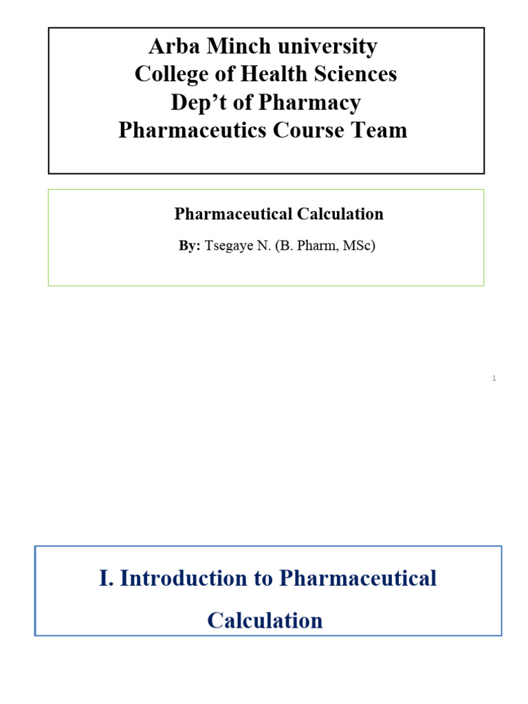 1.introduction To Pharmaceutical Calculation | PDF | Significant ...