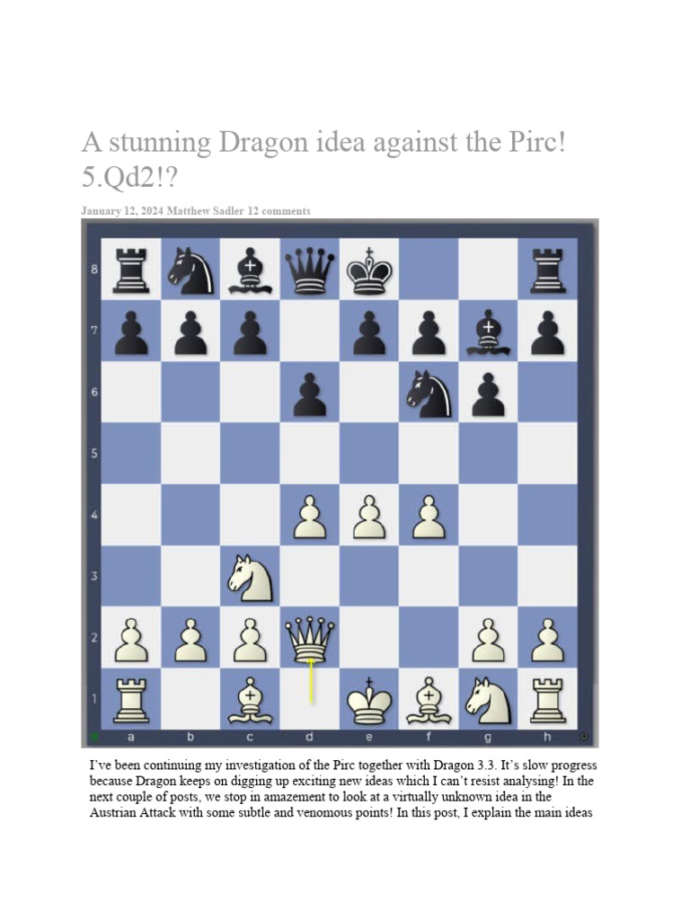 A Stunning Dragon Idea Against The Pirc 5.Qd2! | PDF | Abstract ...