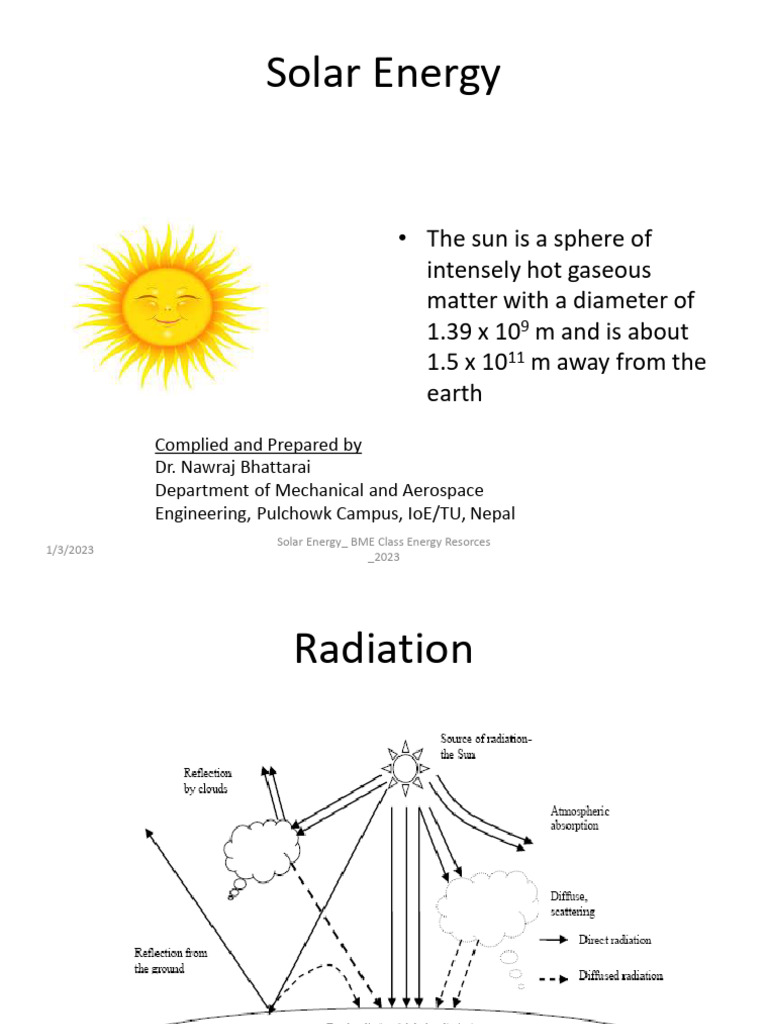 BME - Solar PPT - Energy Resources - 04 - 01 - 2023 | PDF | Solar Cell | Crystallite