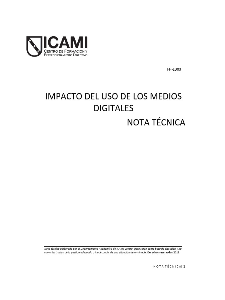 Nota Tcnica Impacto Del Uso de Los Medios Digitales | PDF | Red mundial ...