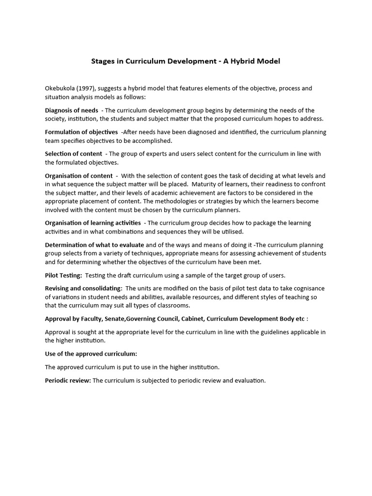 Hybrid_model_of_curriculum_development_&_Stages_in_Curriculum ...