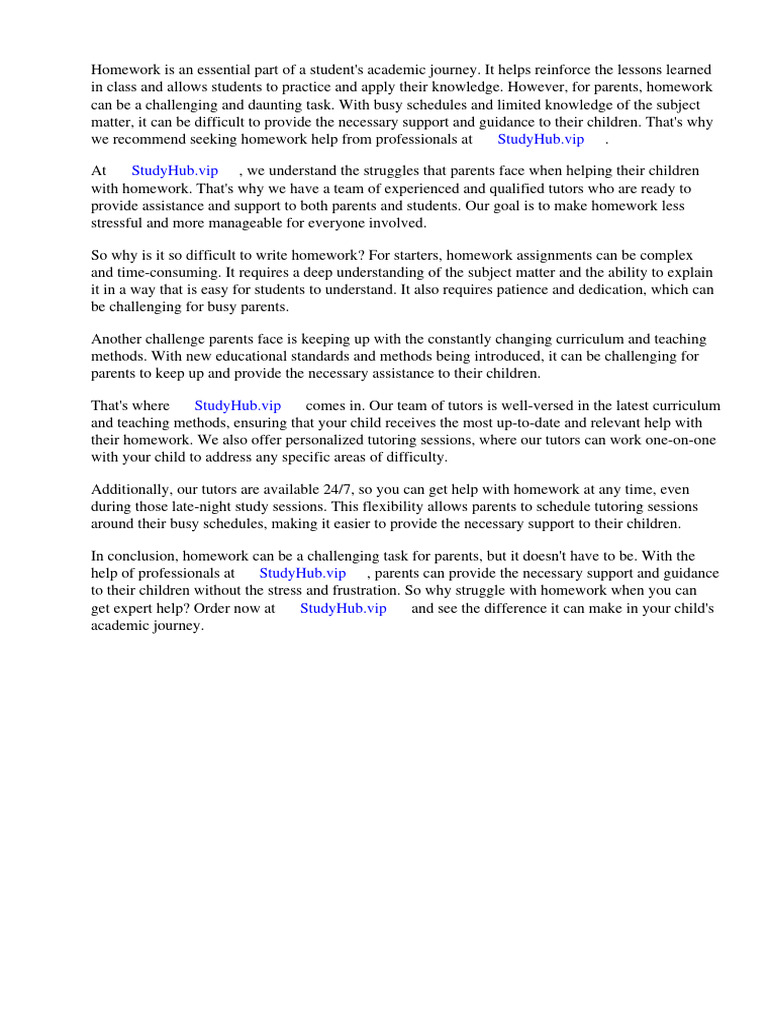 Homework Help For Parents Tips | PDF | Homework | Teachers
