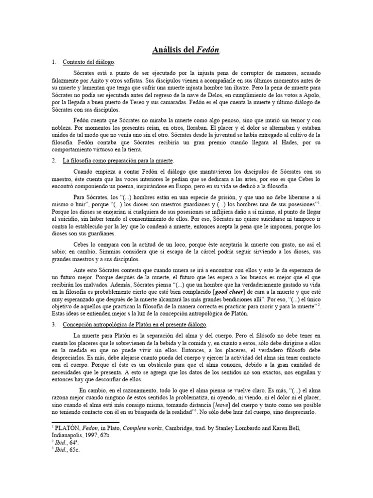 Analisis de Fedron | PDF | Platón | Sócrates